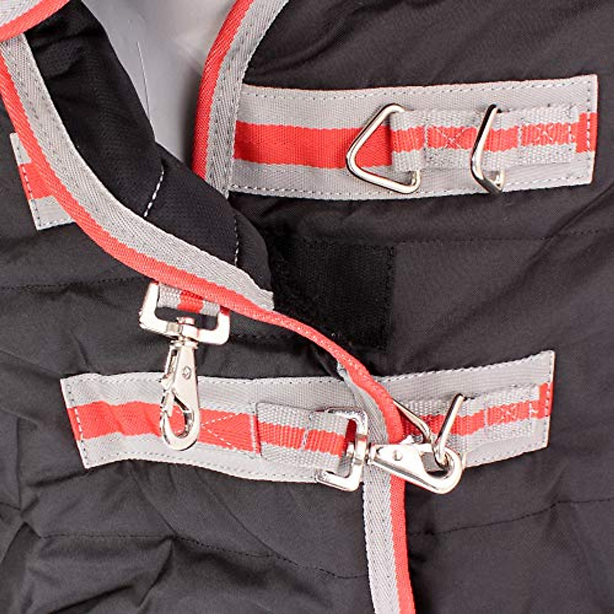 Weatherbeeta ComFiTec with Therapy-Tec Channel Quilt Detach-A-Neck Medium - Black/Silver/Red - 69"