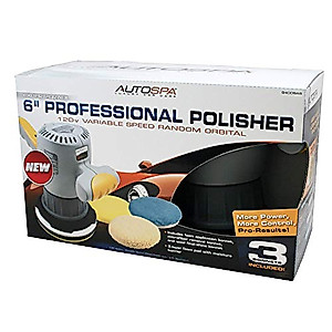 AutoSpa 94009AS Dual Speed 6" Professional Polisher with 3 Bonus Bonnets