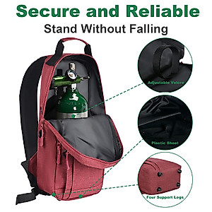 APDTEK Portable Oxygen Tank Backpack for Size M2, B/M6, C/M9, ML6, A/M4, M7, Comfortable Medical Oxygen Cylinder Backpack Bag with Durable Straps for Travel - Not Suitable for Size D (Red)