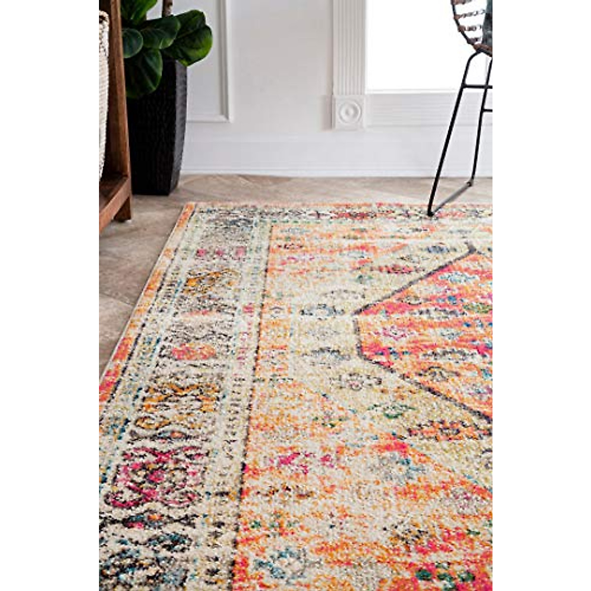 nuLOOM Elenor Vintage Area Rug, 6' 7" x 9', Orange