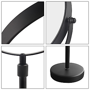 Nicesail Higher Taller Tabletop Makeup Mirror of 8 Inch, 5X Magnified Makeup Mirror Countertop Standing, Height Adjustable, Double Sided Mirror in Matte Black (8 Inch, 5X)…