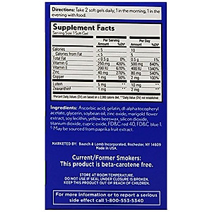 PreserVision AREDS 2 Eye Vitamin & Mineral Supplement with Lutein and Zeaxanthin, Soft Gels, 2Pack (180ct each)