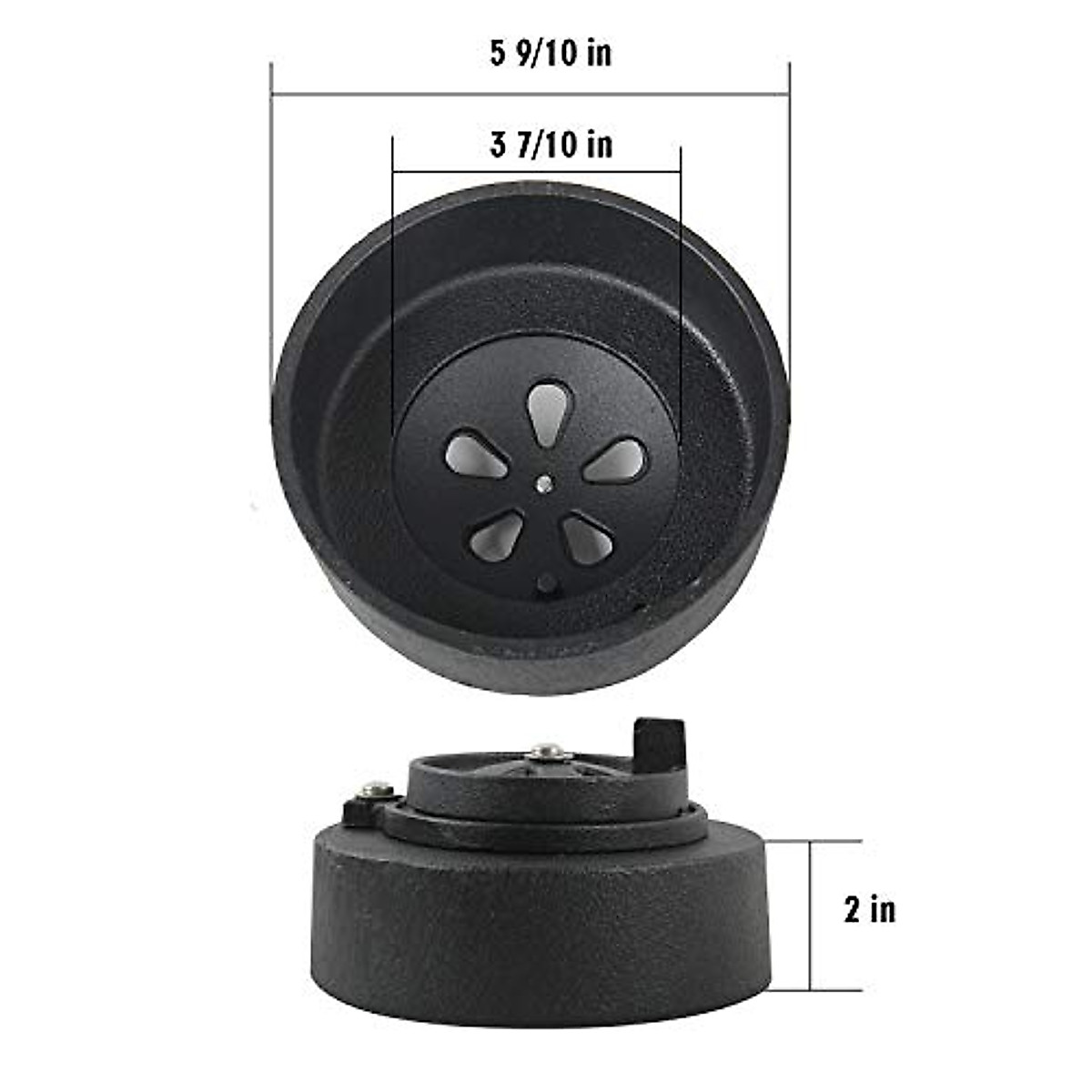 VANKEY Cast Iron Vented Chimney Cap for Kamado Joe Dual Function Metal Top,Kamado Joe Accessories Daisy Wheel for Classic & Big Joe Series Kamado Joe Damper Chimney Cap Kamado Joe Replacement Parts