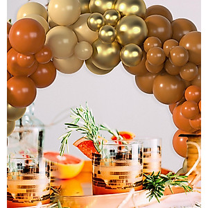 Orange Balloon Arch Brown Orange Black Double Stuffed Metallic Gold Blush Balloons Garland Kit for Fall Baby Shower Thanksgiving Party Decorations