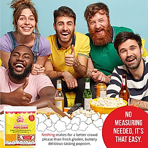 Popcorn Machine Supplies Set, 5 Bags Of Popcorn Kernels Kit (Large Butterfly Kernels, Salt Seasoning, and Popcorn Oil), 100 Popcorn Bags (1 oz. Paper), 1 Popcorn Scoop, 1 Popcorn Season Salt Shaker