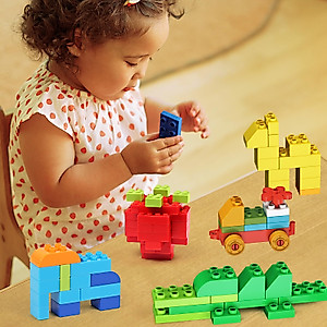 Cutedeer 258 Piece Classic Big Building Blocks Set for Kids Toddlers Compatible with All Major Brands, Large Building Bricks STEM Toys with Gift Box for All Ages Boys Girls