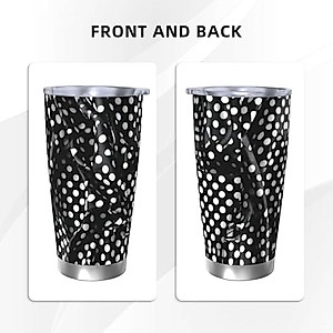 WXZYFP Car cup (single silver rim), can use a straw or drink directly, easy to use.Black and white corrugated dots