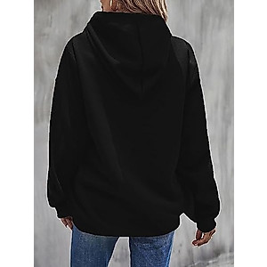 LilyCoco Women's Graphic Hooded Sweatshirt Crewneck Oversized Pullover Hoodies Skeleton Black X-Large