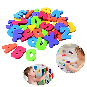 BAIVYLE Baby Bath Toys Foam Fun Alphabet Letters and Numbers-Floating Toy 36 PCS ABC for Bathtub Educational Kids Boys Girls. Baby Bath Time Toys-Makes Clean Up Easy as They Drip Dry in The Tub