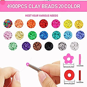 LZOUOWO 5300 Clay Beads for Bracelets Making Aesthetic Kit with Smiley Face Beads Polymer Clay Flat Beads for Bracelets Set Heishi disc Beads and Letter Beads for Girls Ages 8-12