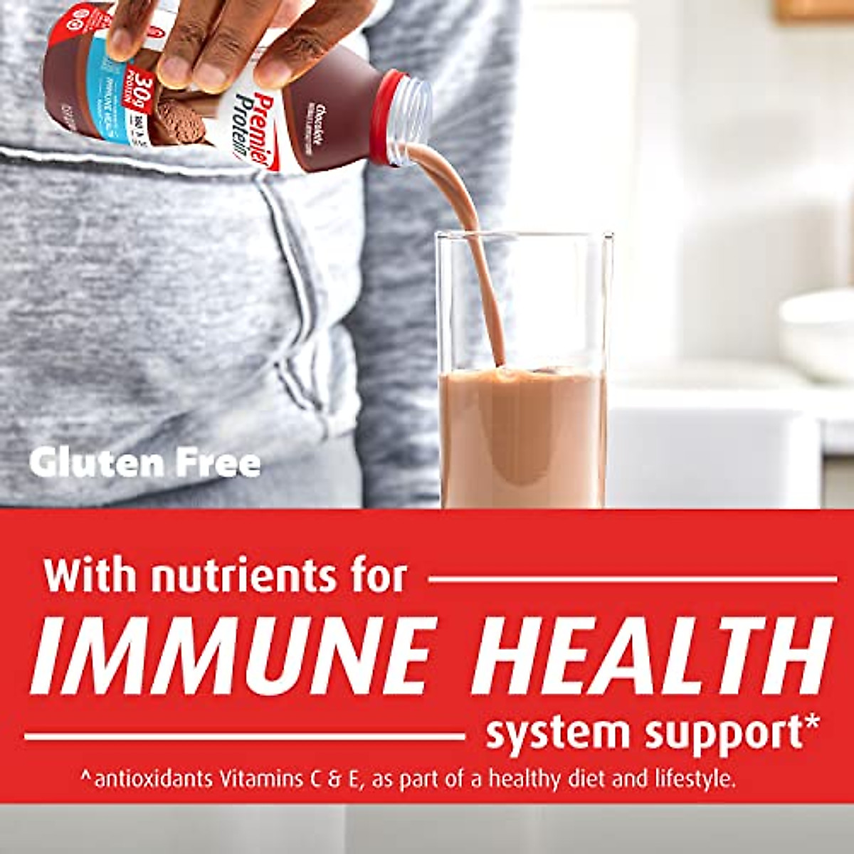 Premier Protein Shake 30g Protein 1g Sugar 24 Vitamins Minerals Nutrients to Support Immune Health, Chocolate, 11.5 Fl Oz (Pack of 12)