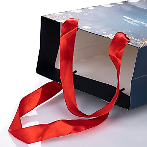 ARTLYMERS 24Pcs Small Christmas Gift Bags with Handles, Tissue Papers for Gift Wrapping, Bulk Kraft Paper Bags Assorted Christmas Prints for Xmas, Birthday, Holiday, Party Favor, Goody, Take-Out