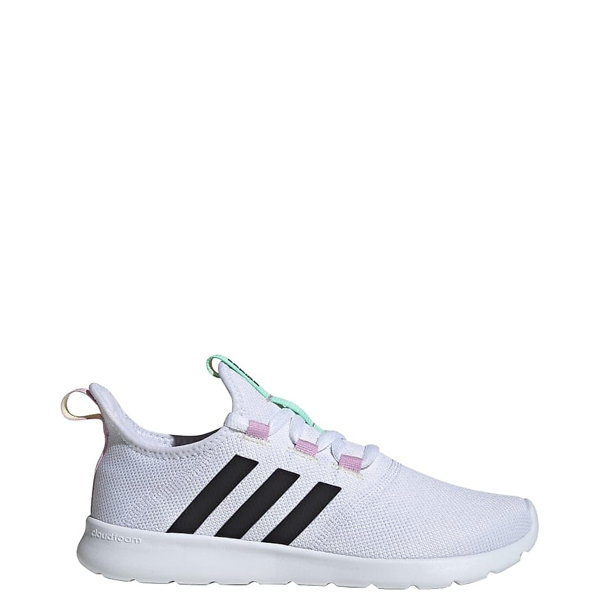adidas Women's Cloudfoam Pure 2.0 Sneaker, White/Black/Pulse Mint, 6.5