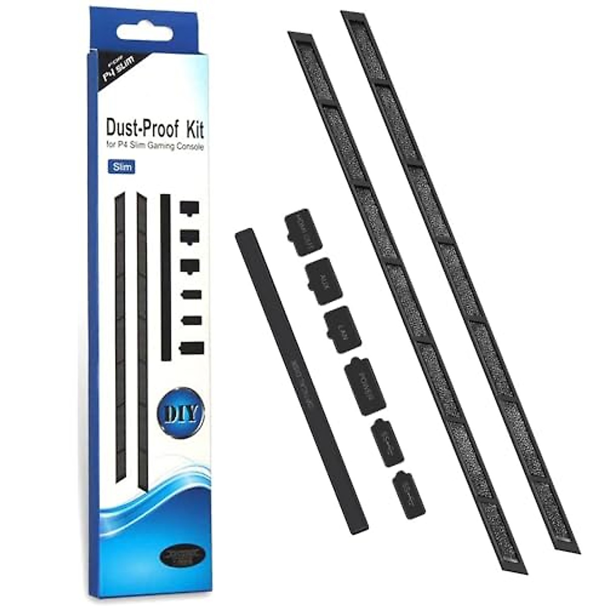 PS4 Slim Dust Proof Kit Cover Case Mesh Filter Jack Stopper Pack Kits for Sony PlayStation 4 Slim Console