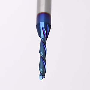 Jiiolioa X2112G Spiral CNC Router Bit 1/8 inch Cutting Dia 1/4 inch Shank with Down Cut Solid Carbide End Mill for Wood Cut Carving Engraving