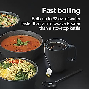 Proctor Silex 32oz Adjustable Temperature Electric Hot Pot Kettle for Tea, Boiling Water, Cooking Noodles and Soup, White (48507PS)