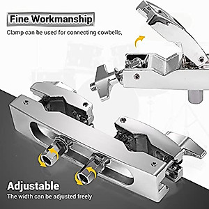 Facmogu Silver Multi-clamp, Adjustable Quick Release Multi-clamp Construct with Premium Stainless Steel Material, Cymbal Stand Mount Holder for Drum Cymbal Stands & Holders