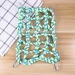 TEHAUX Rat Cage Accessories Toy for Parrots Ferret Hammock for Cage Small Animal Rope Net Ferret Climbing Rope Net Swing Toy for Parrot Bird Toys Parrot Toys Hamster Toys Pet Hammock Net