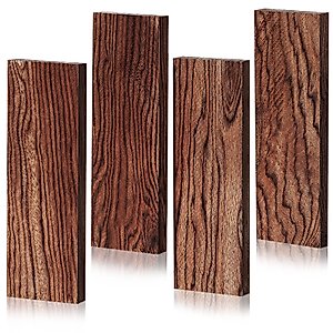 Riakrum 4 Pieces Ironwood Knife Handle Material Natural Wood Knife Handle Scales for DIY Crafts(4.72 x 1.57 x 0.39 Inch)