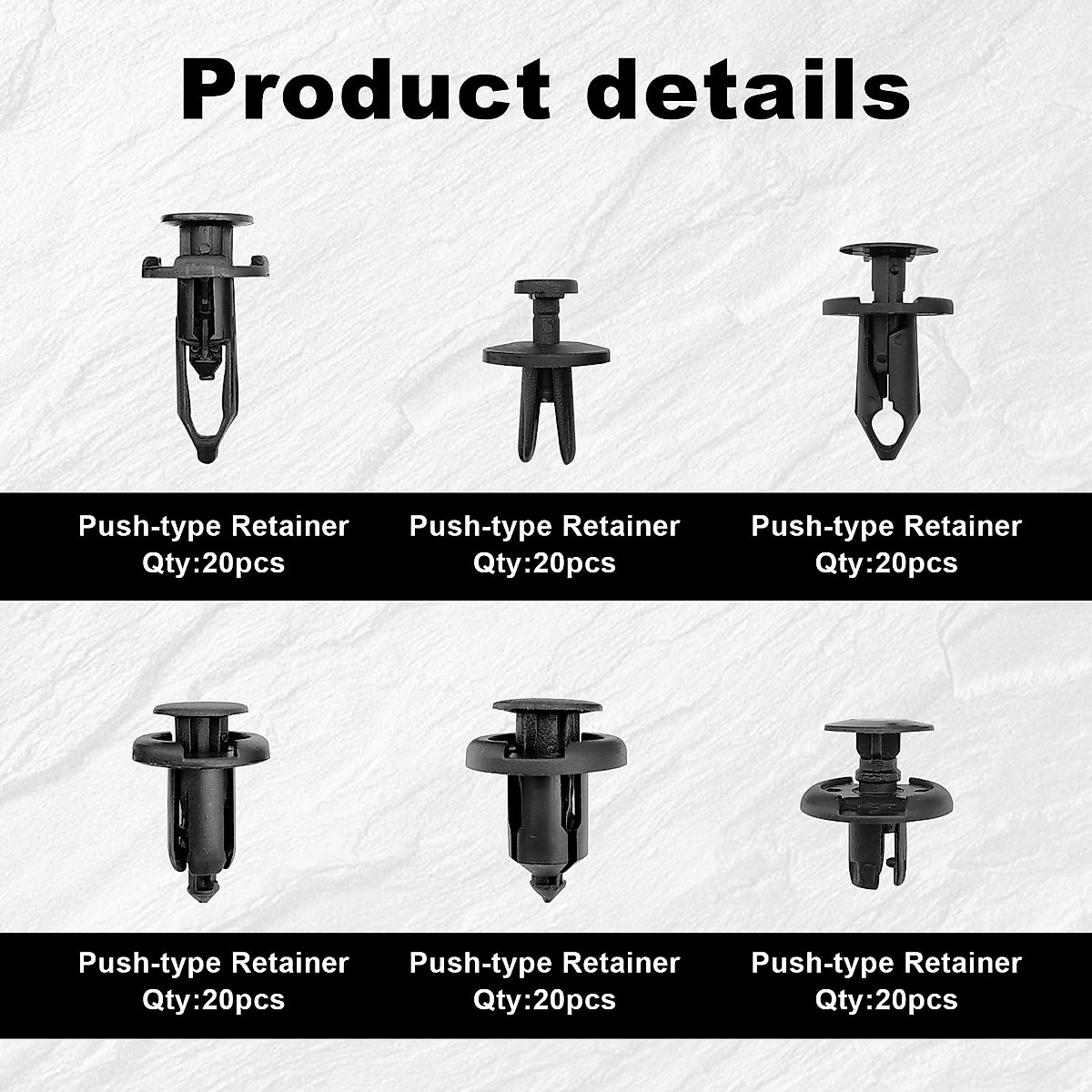 120pcs Retainer Clips Push Type Fasteners 6.8mm 8mm 9mm 10mm - Expansion Screws Replacement Kit with Remover Tool Bumper Push Rivet Clips Compatible with GMC Ford Toyota Honda Chrysler Acura