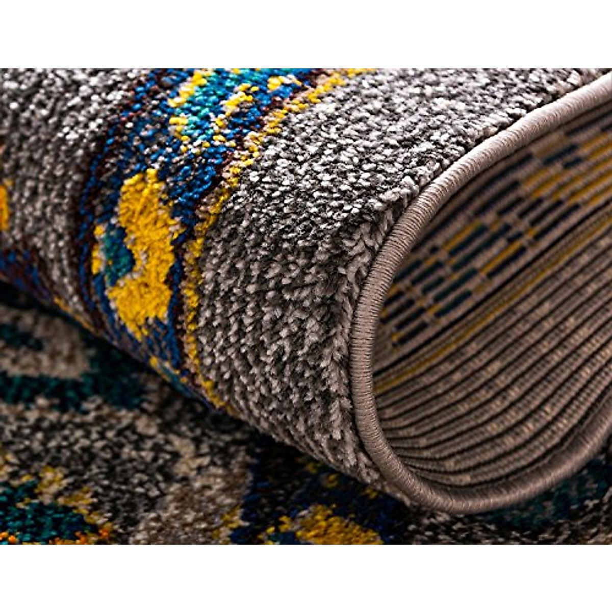 Unique Loom Medici Collection Floral Traditional Vibrant Colors Gray Area Rug (9' 0 x 12' 0)