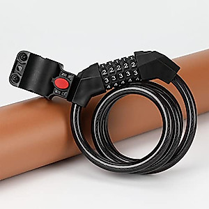 Bicycle Password Lock Portable Aluminum Alloy Waterproof Lock Strong Encryption Safety Lock Universal Accessories Suitable for Bicycles(black)