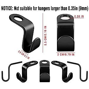 100 Pcs Space Saving Clothes Hanger Connector Hooks, Hanger Extender Clips, Cascading Hangers Hooks for Heavy Duty Closet Hanger Hooks, (Black) (100) Clothes Hanger Connector Hooks