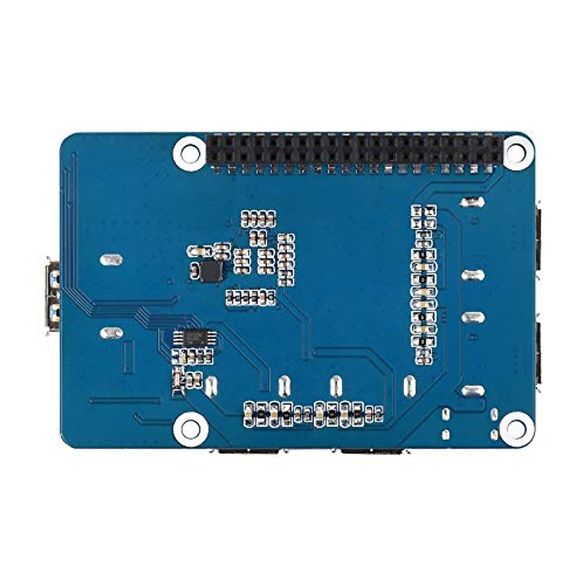 Waveshare USB 3.2 Gen1 HUB HAT, Compatible with Raspberry Pi 5/4B/3B/Zero/Zero W/Zero 2W/Pico/Pico W/Pico WH, 4X USB 3.2 Gen1 Ports, No Driver Required