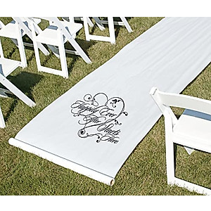 Hortense B. Hewitt Wedding Accessories Fabric Aisle Runner, 100-Feet Long, White Happily Ever After (30060)