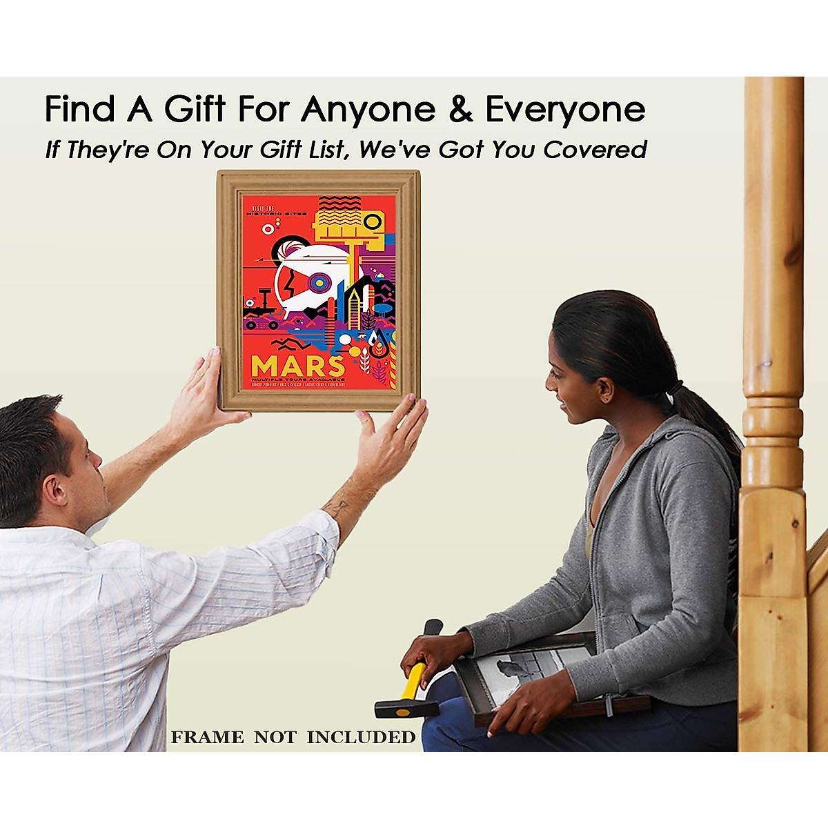 Mars' Space Tourism Astronomy Wall Art: Unique, Boho & Modern Astrology Home Decor for Living Room, Bedroom & Office - Creative Gift Idea for Zodiac, Space, NASA Poster Fans | Unframed Posters 11x14