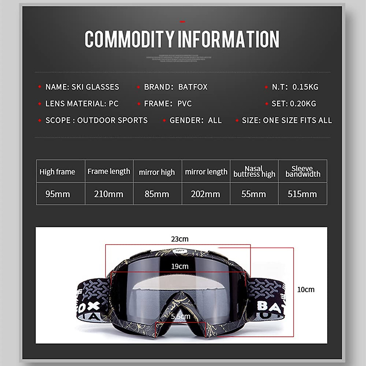 Zsling OTG Ski Goggles - UV Protection Anti Fog Ski/Snowboard Goggles for Men Women Youth Clear Snow Goggles, Dirt Bike,Motocross,UTV MX Offroad Racing goggles