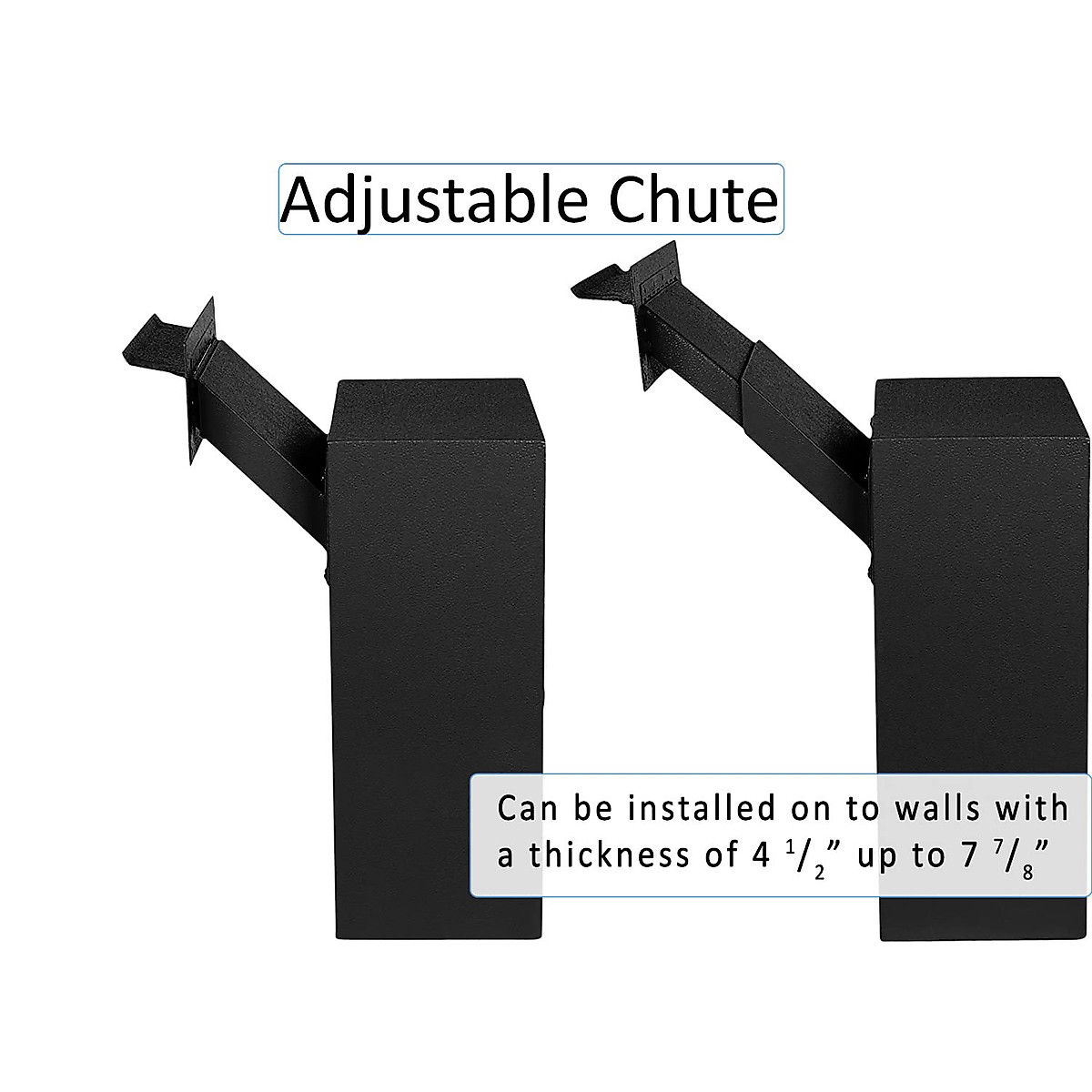 Durabox D700 Through the Wall Drop Box, Tubular Key Locking Secure Mailbox with Adjustable Chute Deposit, Pre-Drilled Mounting Holes - Safe Steel Mail Box (Black)
