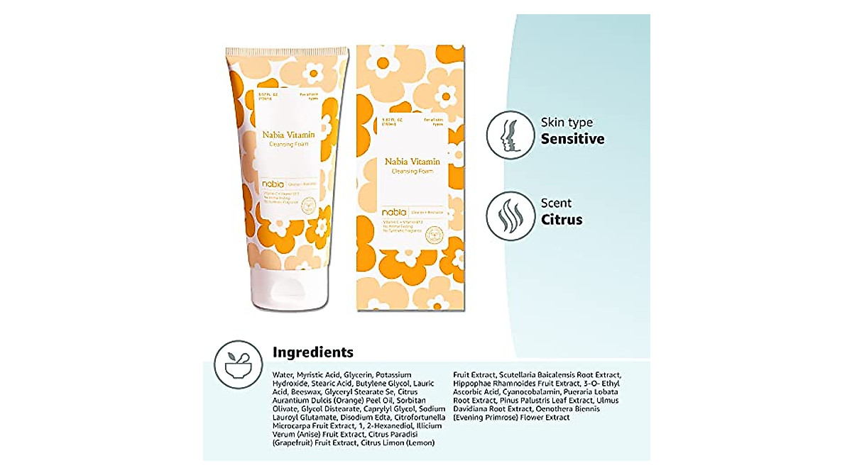 Nabia Natural Face Wash with Vitamin C - Gentle Cleanser