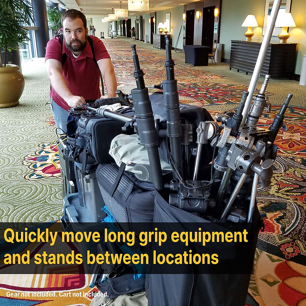 GripnGaff® Jumbo R12 Nylon Hand Truck Bag for R8RT, R10RT, R12RT, R16RT Multicarts - Move DJ & Musician Gear - Speaker Stands, Drum Kits, Keyboards, Mic Stands, etc DOES NOT HAVE HARD BOTTOM