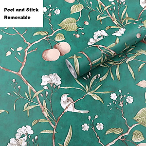 Taogift 17.7x117 Inches Self Adhesive Rustic Country Floral Vinyl Wall Paper Wallpaper for Walls Dresser Drawer Shelves Cabinets Decor Removable Waterproof