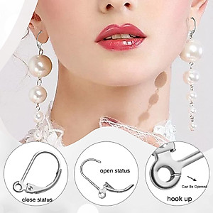 TOAOB 200pcs 8 Colors Leverback French Earring Hooks Hypoallergenic Brass Dangle Earwires with Open Loop 10x15mm Earring Parts Jewelry Making Findings