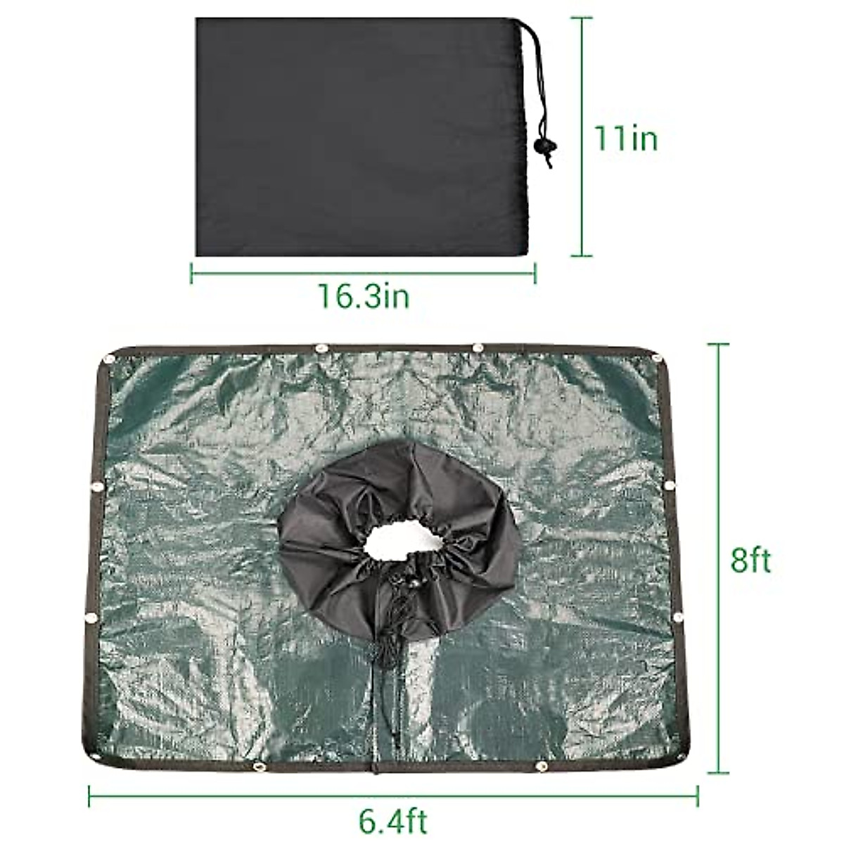 Landscape Pruning Tarp Shrub Trimming Tarps with 0-24" Hole for Patio Yard Garden, Pruning Trees Tarp, Pruning Drop Cloth, Leaf Tarp, 1Pcs Portable Bag