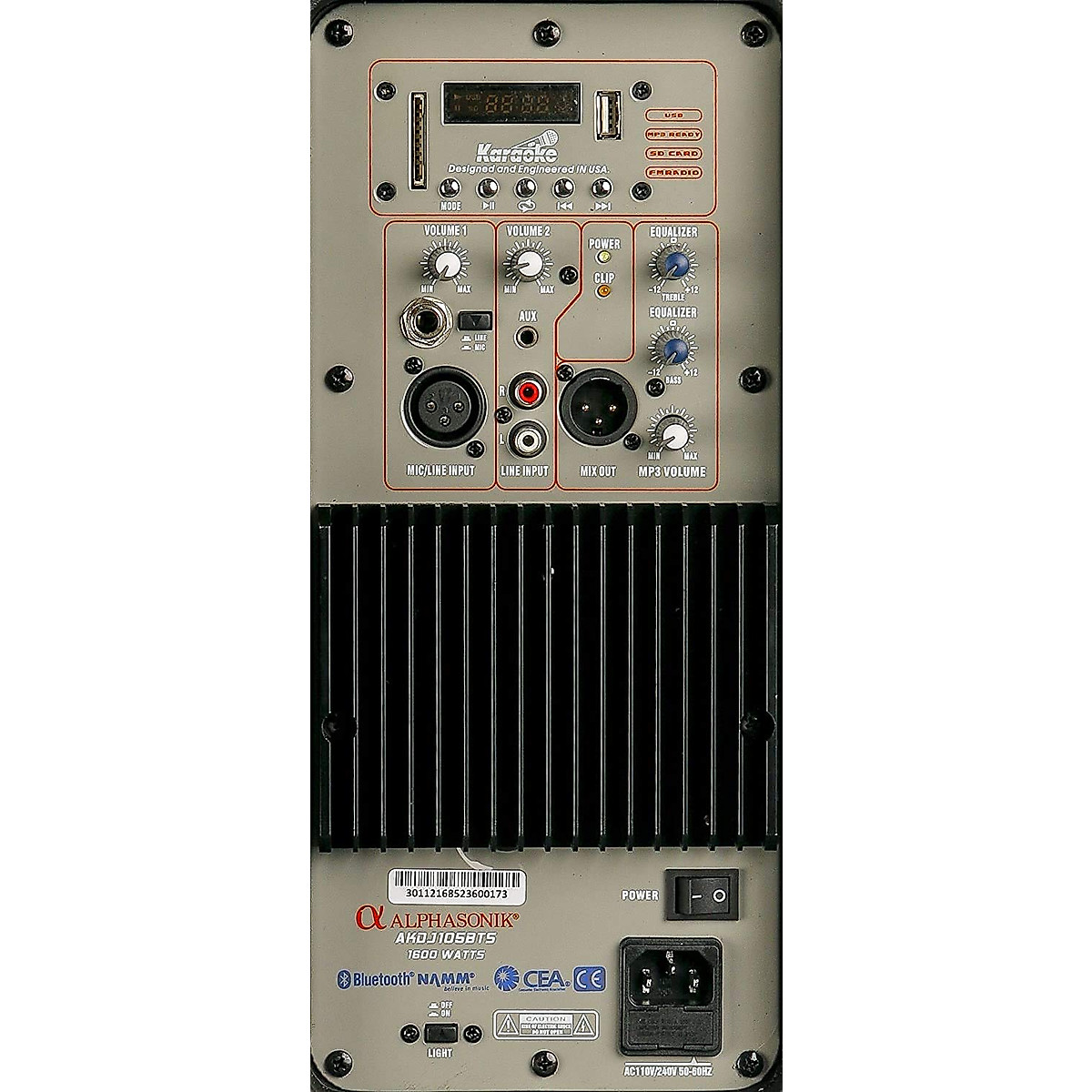 Alphasonik 10" Powered 1600W PRO DJ Amplified Loud Speaker Bluetooth USB SD Card AUX MP3 FM Radio PA System LED Ring Karaoke Mic Main Monitor, Band Church, Party, Guitar Amp, Home, BBQ w/Tripod Stand