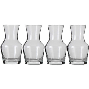 Lily's Home Individual Glass Wine Decanters, Miniature Personal Size Carafes Ideal for Dinner Parties and Wine Tastings, Makes Wonderful Gift (8.4 oz. Each, Set of 4)