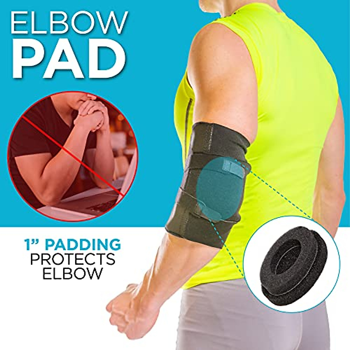 BraceAbility Cubital Tunnel Syndrome Brace - Ulnar Nerve Padded Elbow Splint for Sleeping and Daytime Support for Radial Neuropathy and Nerve Entrapment Treatment Pain-Relief and Recovery (Universal)