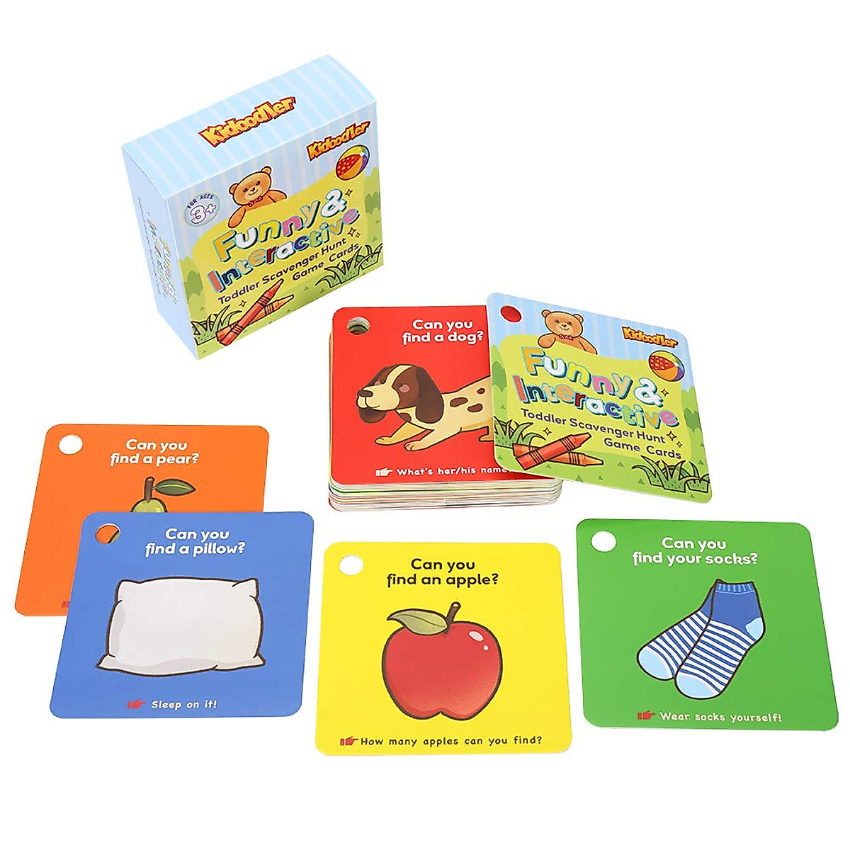 Scavenger Hunt Game for Kids, 27 Double-Sided Cards Amazing Indoor Find It Card Game for Toddlers Kids Learning, Ages 3+