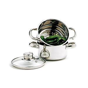 Norpro 1-Quart Stainless Steel Mini Steamer Cooker, 3 Piece Set