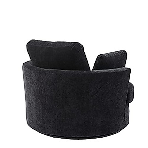 360° Swivel Accent Barrel Chair with 3 Pillows Furniture Set,Upholstered Oversized Leisure Round Loveseat Recliner Cozy Club Sofa Chaise Lounge Circle Armchair for Living Room/Hotel/Nursery/Office