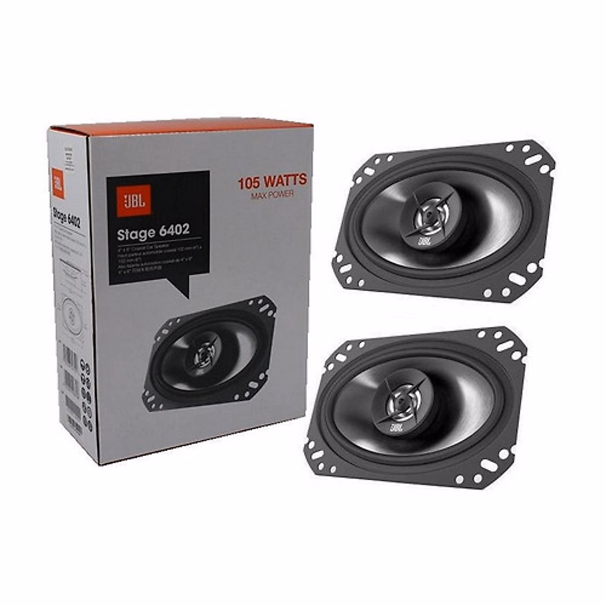 JBL Stage 6402 210W Max (70W RMS) 4" x 6" 4 ohms Stage Series 2-Way Coaxial Car Audio Speakers