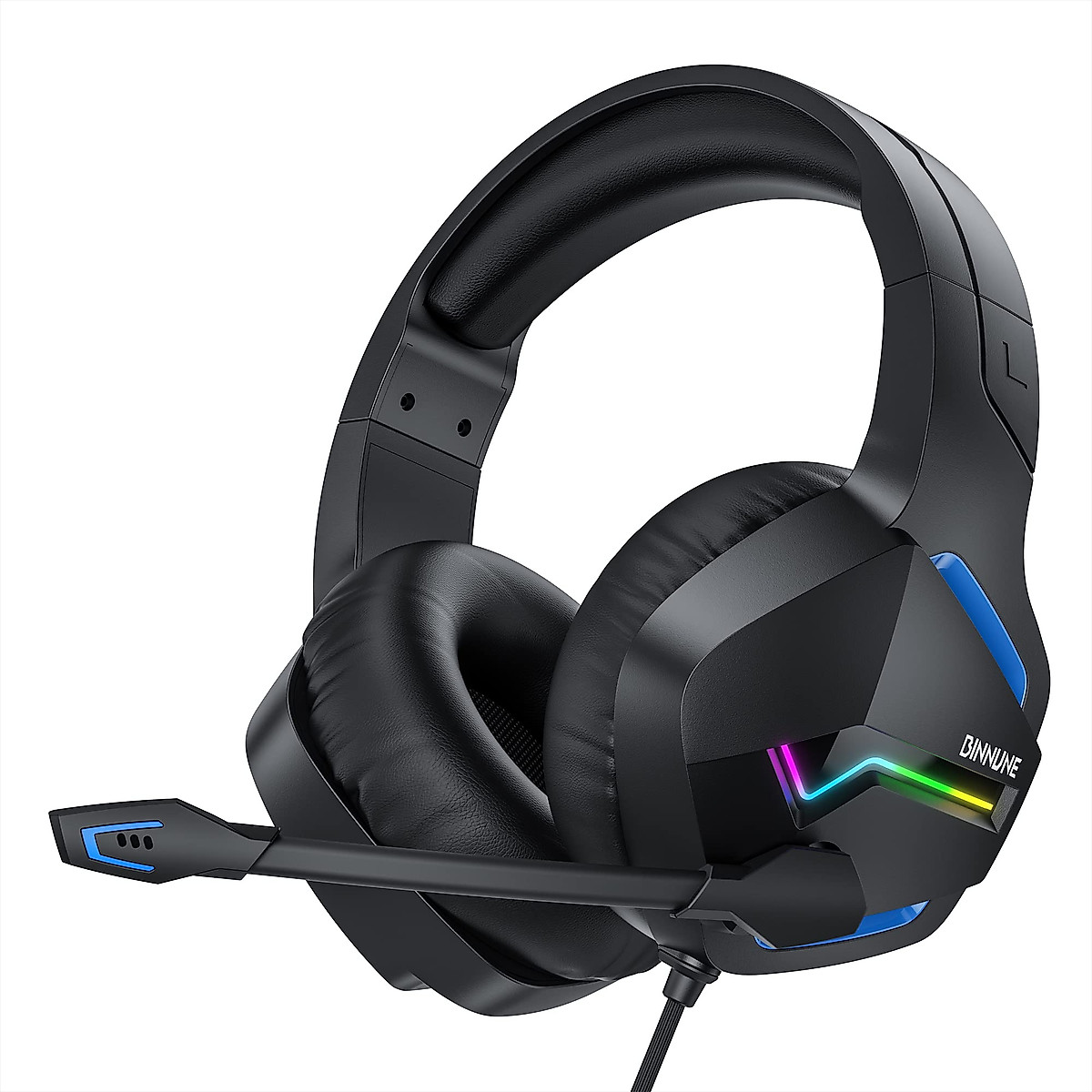 BINNUNE Gaming Headset with Microphone for PS4 PS5 Xbox One PC PlayStation 4 Xbox 1 Game Audifonos Gamer Headphones with Mic (3.5MM)
