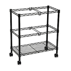 Safco Products Two-Tier Rolling Letter/Legal File Cart 5278BL, Black Powder Coat Finish