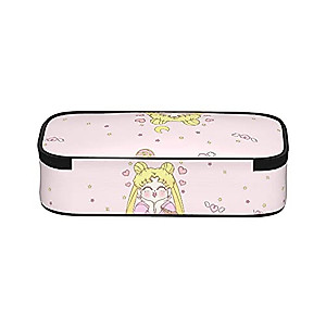 Pink women cute Anime large zipper pencil case bag Big Capacity Pen Box Organizer Adult Stationery Pencil Pouch Office Supplies