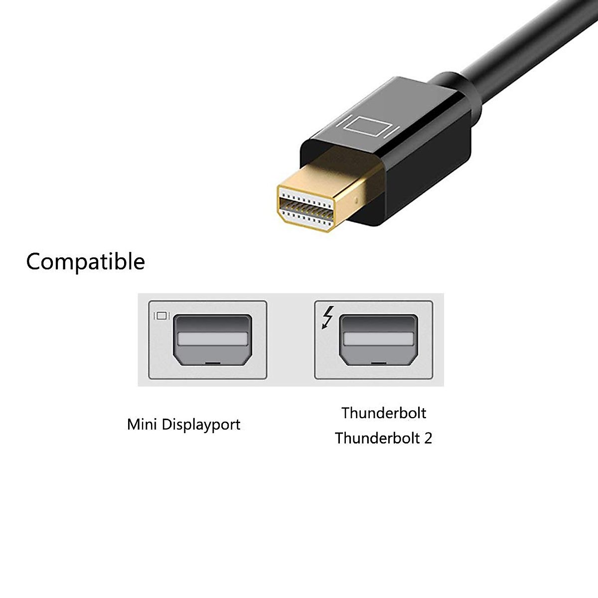 Anbear Mini Displayport to HDMI Adapter Thunderbolt to HDMI Cable, Gold-Plated Display Port to HDMI Adapter Compatible with MacBook Pro, MacBook Air, Mac Mini, Microsoft Surface Pro
