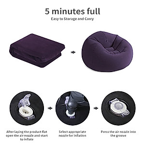 KAERMU Inflatable Deck Chair with Air Pump, Lounger Sofa for Indoor Living Room Bedroom, Chaise Lounges (Blue)