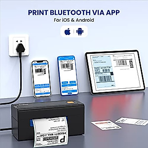 Eyoyo Bluetooth Thermal Label Printer Wireless Shipping Label Printer,4x6 Label Printer,Suit for Small Business & Package, USPS, Etsy, Amazon, Compatible with iPhone, Windows, Android